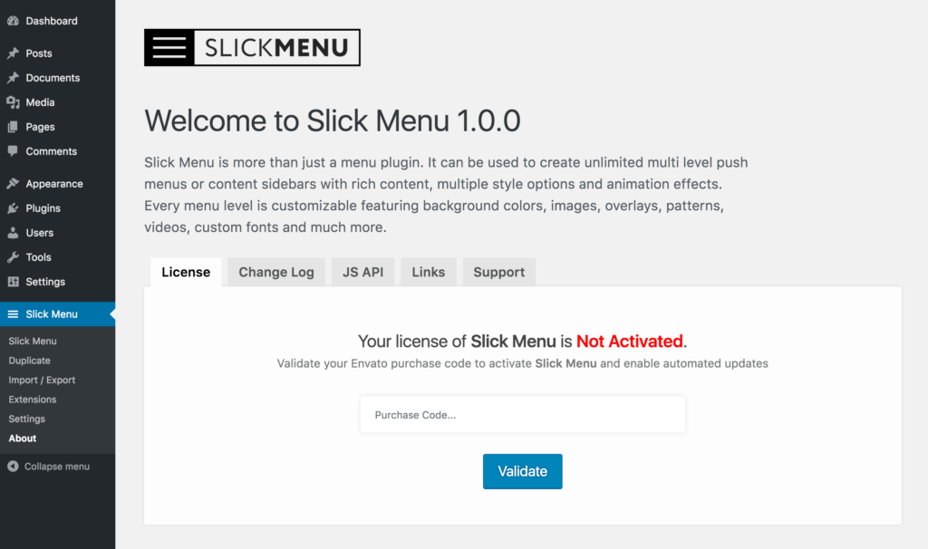 Documentation | Slick Menu