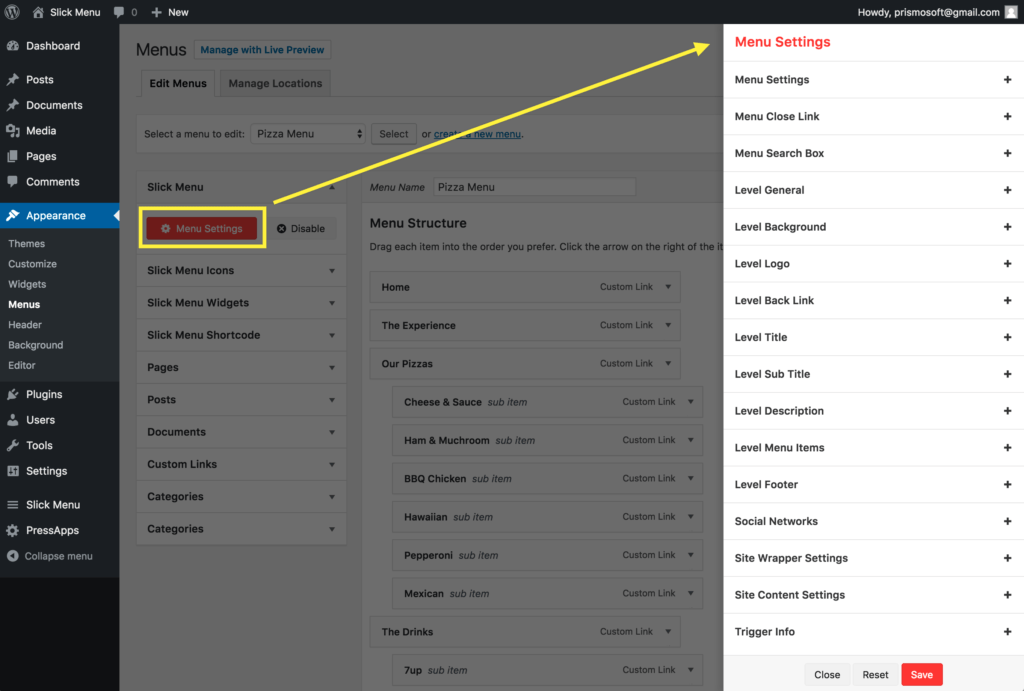 Documentation | Slick Menu